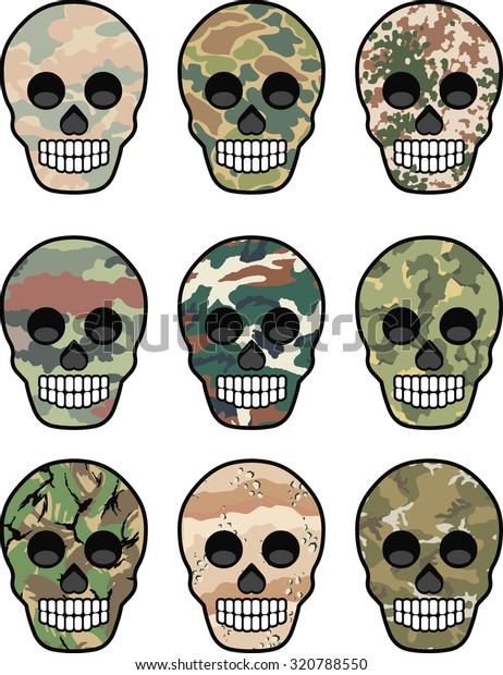 Camouflage Skull Stock Vector (Royalty Free) 320788550