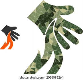 Camouflage Triangle Collage Burn Hand Icon Stock Vector (Royalty Free ...
