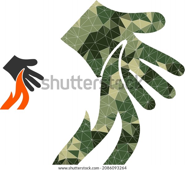 Camouflage Triangle Collage Burn Hand Icon Stock Vector (Royalty Free ...