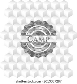 Camp Grey Emblem Cube White Background Stock Vector (Royalty Free ...