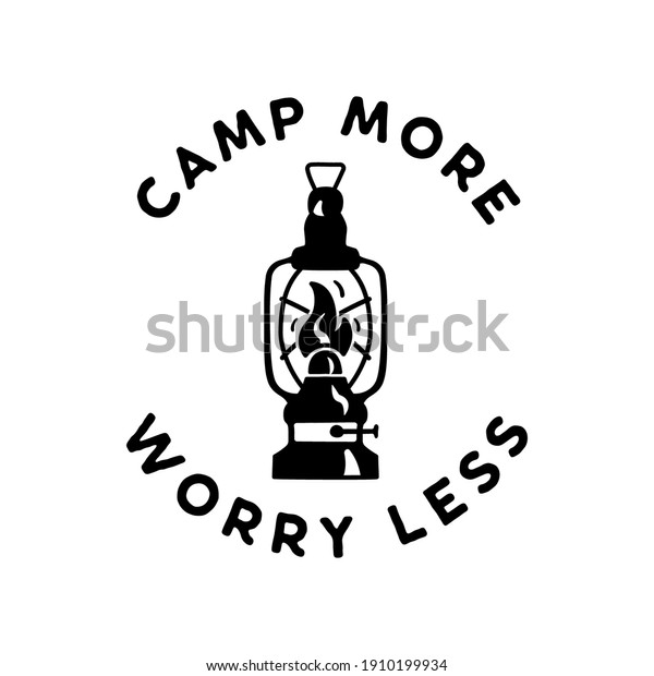 Camp More Worry Less Badge Design Stock Vector (Royalty Free) 1910199934