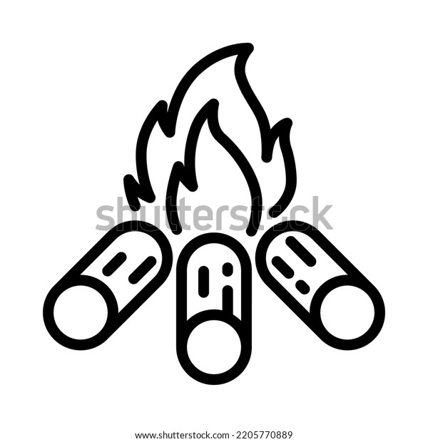 Campfire Icon Outline Design Fire Wood Stock Vector (Royalty Free ...