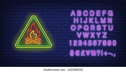 Camping Neon Sign Triangle Fire Bonfire 库存矢量图（免版税）1422964532 | Shutterstock