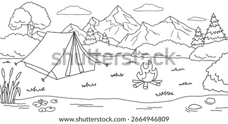 Black And White Camping Clipart | Free download on ClipArtMag