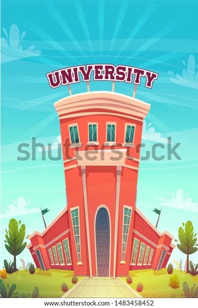 Campus University Building Vector Illustration Education Stock Vector ...