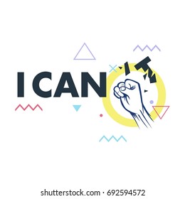 Can Lettering Print Posters Motivation Quotes Stock Vector (Royalty ...