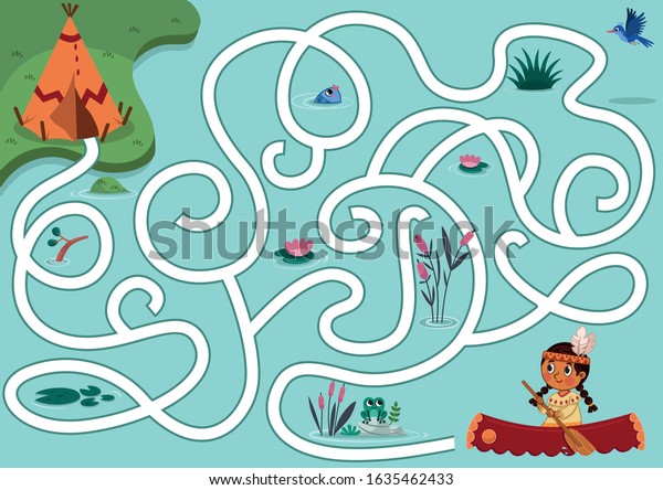 Can You Help Native Girl Find Stock Vector (Royalty Free) 1635462433 ...