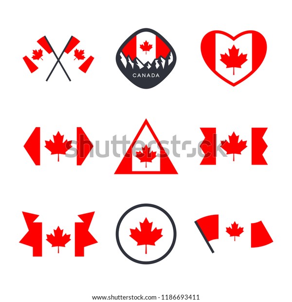 Canada Canadian Flag Red Maple Leaf Stock Vector (Royalty Free ...