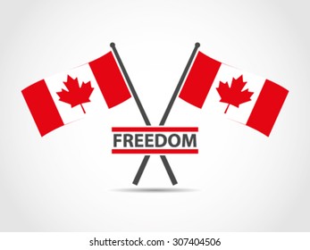 Canada Crossed Flags Emblem Election Stock Vector (Royalty Free ...
