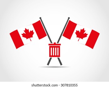 Canada Crossed Flags Emblem Waste Management Stock Vector (Royalty Free ...