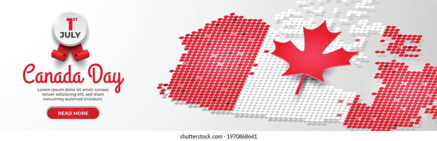 Canada Day Dot Map Style Banner Stock Vector (Royalty Free) 1970868641 ...