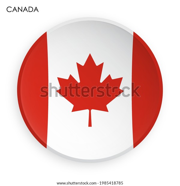 Canada Flag Icon Modern Neomorphism Style Stock Vector (Royalty Free ...
