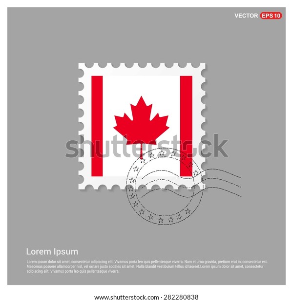 Canada Flag Postage Stamp On White Stock Vector (Royalty Free ...