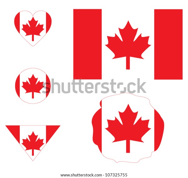 Canada Flag Sign Set Buttons Icons Stock Vector (Royalty Free ...