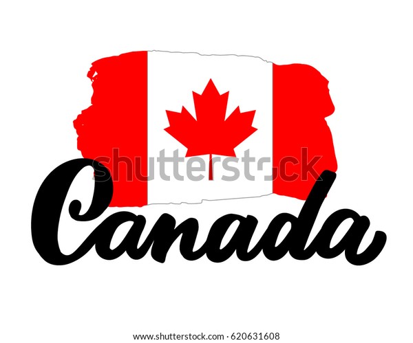 Canada Hand Drawn Ink Brush Lettering Stock Vector (Royalty Free ...