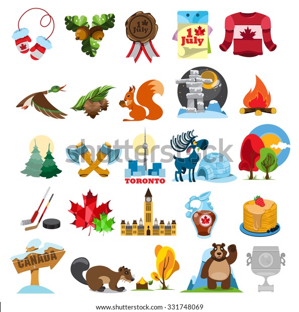 Canada Icons Canada Symbols Stock Vector (Royalty Free) 331748069