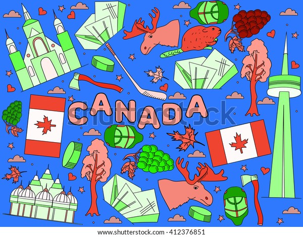 Canada Line Art Design Vector Illustration Stock Vector (Royalty Free ...