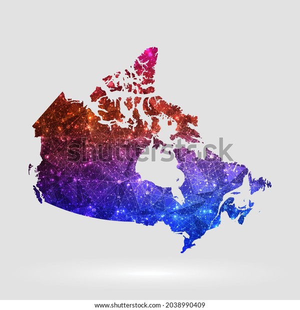 Canada Map Background Polygonal Style Vector Stock Vector (Royalty Free ...