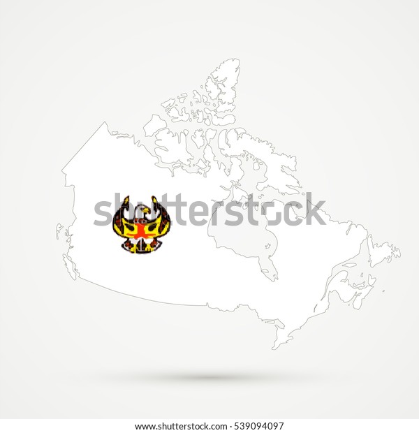 Canada Map Bandera Sechelt Flag Colors Stock Vector (Royalty Free ...