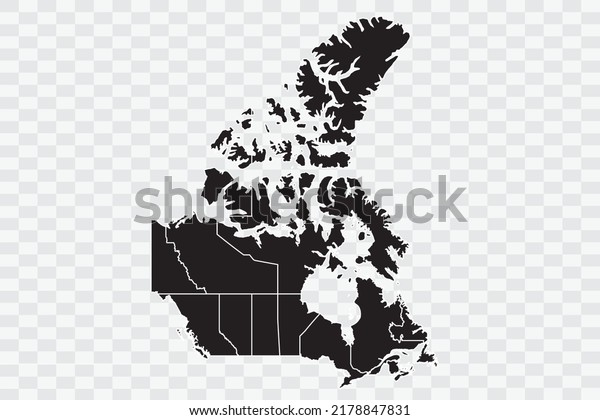 Canada Map Black Color On White: เวกเตอร์สต็อก (ปลอดค่าลิขสิทธิ์ ...