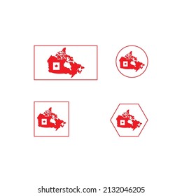 Canada Map Flag Logo Design Stock Vector (Royalty Free) 2132046205 ...