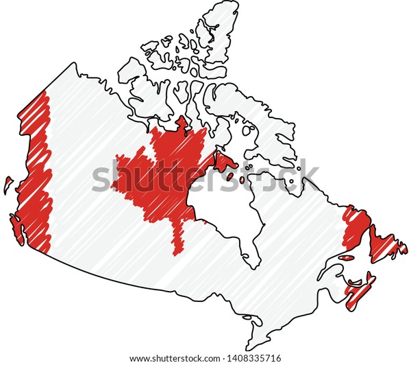 Canada Map Hand Drawn Sketch Vector Stock Vector (Royalty Free ...