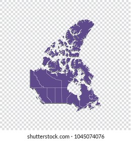 Canada Map High Detailed Purple Map Stock Vector (Royalty Free ...