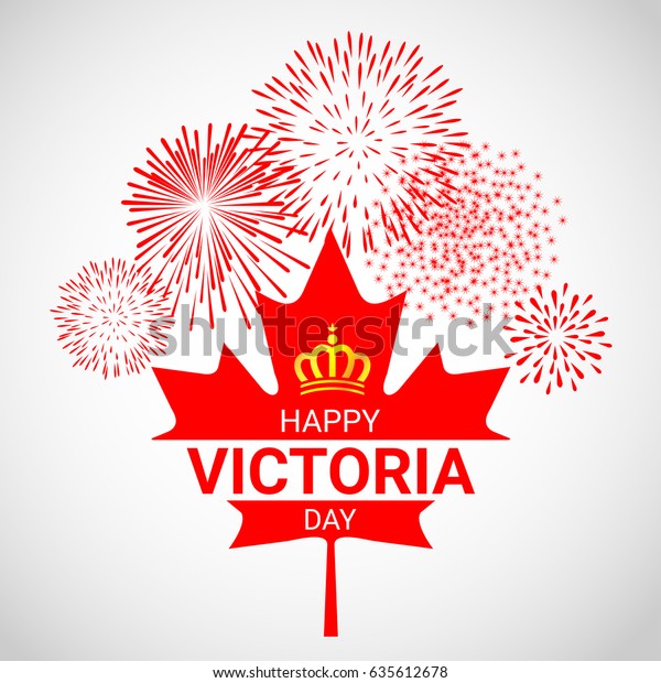 Canada Maple Leaf Fireworks Celebrate Victoria Stock Vector (Royalty ...