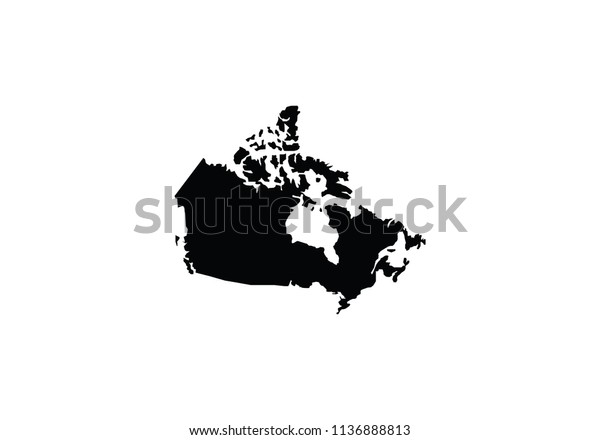 Canada Outline Map National Borders Country Stock Vector (Royalty Free ...