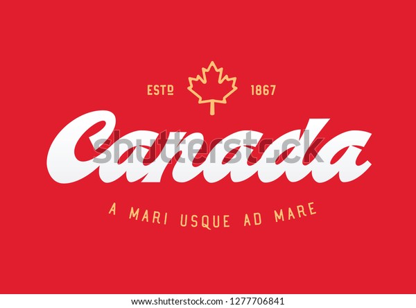Canada Vector Lettering Badge Motto Sea: vector de stock (libre de ...