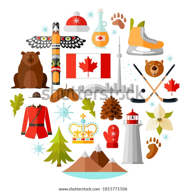Canada Vector Travel Symbols Set Collection Stock Vector (Royalty Free ...