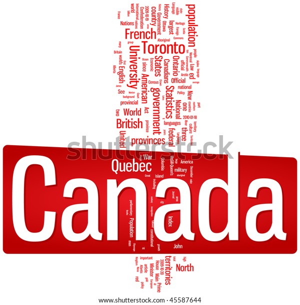 Canada Word Cloud Illustration Graphic Tag Stock Vector (Royalty Free ...