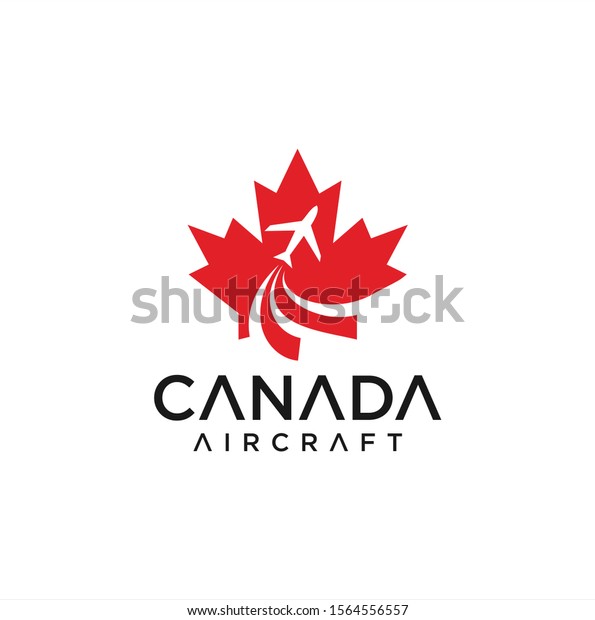 Canadian Aviation Logo Design Vector Illustration Stock Vector (Royalty ...