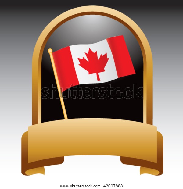 Canadian Flag Gold Display Stock Vector (Royalty Free) 42007888 ...