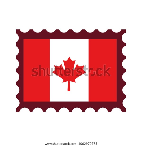 Canadian Flag Postage Stamp Stock Vector (Royalty Free) 1062970775 ...