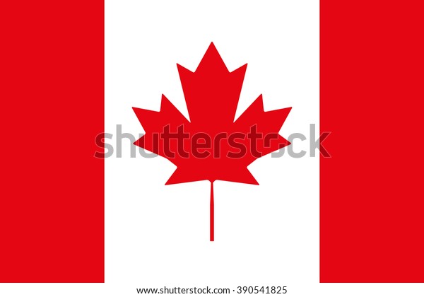 Canadian Flag Red White Maple Leaf Stock Vector (Royalty Free) 390541825