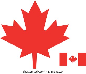 Canadian Flags Red Maple Leaf Canadian Stock Vector (Royalty Free ...