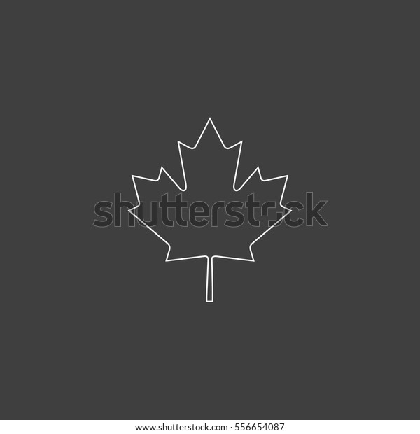 Canadian Leaf Outline Vector Icon Contour Stock Vector (Royalty Free ...