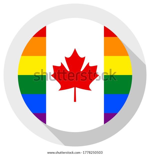 Canadian Lgbt Flag Round Shape Icon Stock Vector (Royalty Free ...