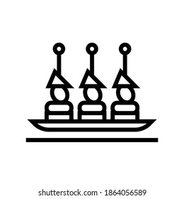 Canapes Snack Line Icon Vector Canapes Stock Vector (Royalty Free ...