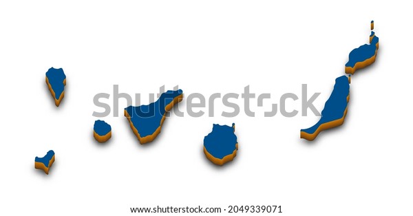 Mapa vectorial de las Islas Canarias.: vector de stock (libre de ...