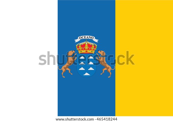 Canary Islands Simple Flag Spanish Archipelago 库存矢量图（免版税）465418244 ...