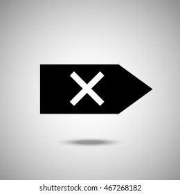 Cancel Icon Flat Style Grey Background Stock Vector (Royalty Free ...