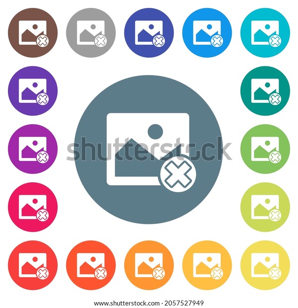 Cancel Image Operations Flat White Icons Stock Vector (Royalty Free ...