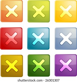 Cancel Navigation Icon Glossy Button Square Stock Vector (Royalty Free ...