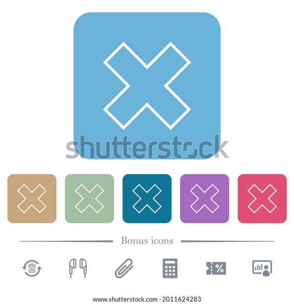 Cancel Outline White Flat Icons On Stock Vector (Royalty Free ...