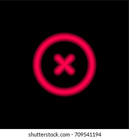 Cancel Red Glowing Neon Ui Ux Stock Vector (Royalty Free) 709541194 ...