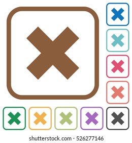 Cancel Simple Icons Color Rounded Square Stock Vector (Royalty Free ...