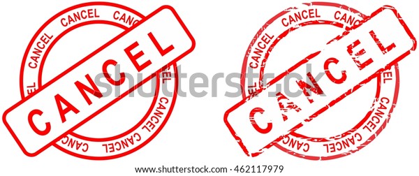 Cancel Word Circle Red Stamp Vector Stock Vector (Royalty Free ...