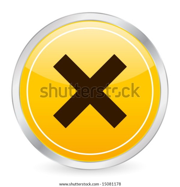 Cancel Yellow Circle Icon Vector Illustration Stock Vector (Royalty ...